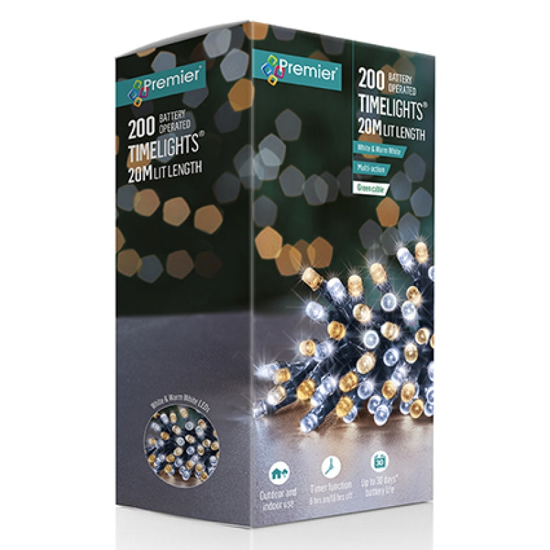 Premier 200 White & Warm White LED Lights - Battery Operated – Premier ...